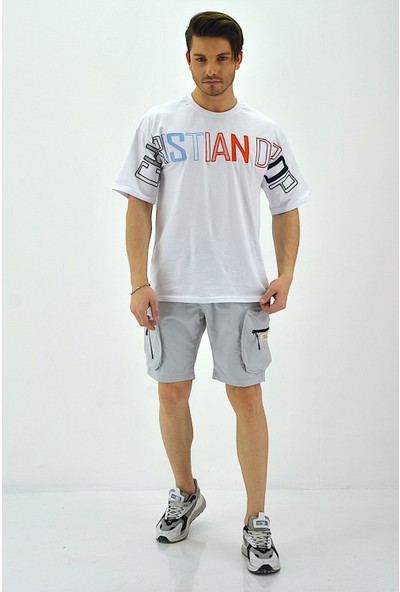 Christian Drop Erkek Gri Kargo Cepli Şort