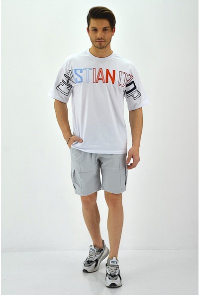 Christian Drop Erkek Ekru Cepli Şort