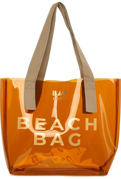 Bagmori Vizon Beach Bag Baskılı Şeffaf Plaj Çantası