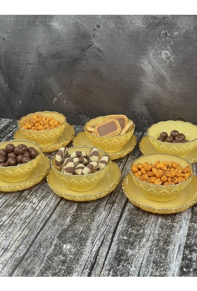 Yzhome 12'li Cam Yaldızlı Kase Çerezlik Sunum Seti