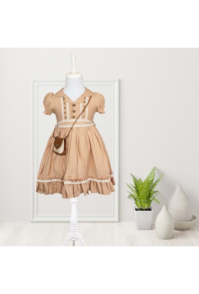 Kız Çocuk Elbise Biyeli Çapraz Çantalı - Flonte Kids - Elbise - Somon - 7-8 Yaş Kız Çocuk Elbise Biyeli Çapraz Çantalı - Flonte Kids - Elbise - Somon - 7-8 Yaş