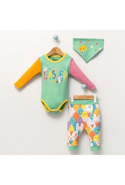 Unisex Bebek 3lü Civcivli - By Bubbles - 3lü Takım - Yeşil - 3-6 Ay Unisex Bebek 3lü Civcivli - By Bubbles - 3lü Takım - Yeşil - 3-6 Ay