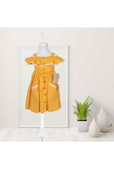Kız Çocuk Elbise Yakası Fırfırlı - Flonte Kids - Elbise - Sarı - 5-6 Yaş Kız Çocuk Elbise Yakası Fırfırlı - Flonte Kids - Elbise - Sarı - 5-6 Yaş