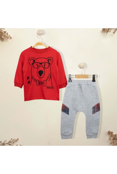 Erkek Çocuk 2li Takım Ayıcık - Flonte Kids - Eşofman Takımı - Kırmızı - 2-3 Yaş Erkek Çocuk 2li Takım Ayıcık - Flonte Kids - Eşofman Takımı - Kırmızı - 2-3 Yaş