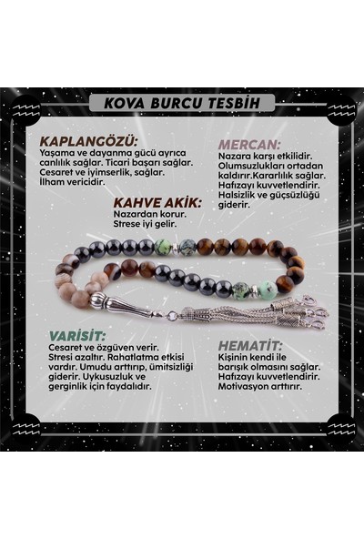 Osmanlı Doğaltaş Kova Burcu 33'lük Tesbih T104