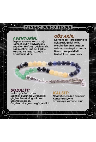 Osmanlı Doğaltaş Yengeç Burcu 33'lük Tesbih T109 Osmanlı Doğaltaş Yengeç Burcu 33'lük Tesbih T109