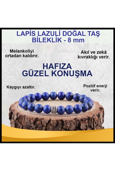 Osmanlı Doğal Taş Lapis Lazuli Doğal Taş Bileklik 8 mm - B512 Osmanlı Doğal Taş Lapis Lazuli Doğal Taş Bileklik 8 mm - B512