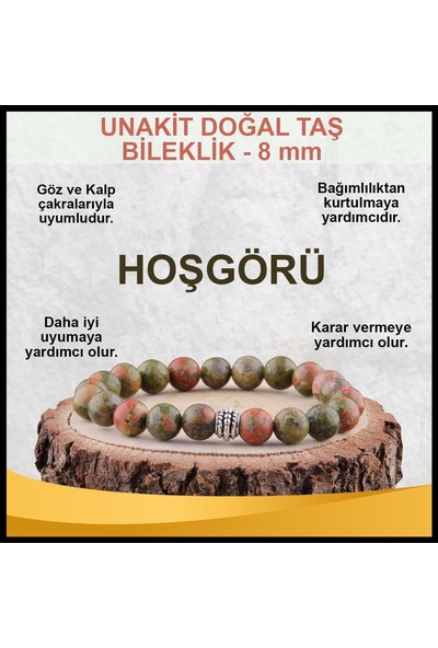 Osmanlı Doğal Taş Unakit Doğal Taş Bileklik 8 mm - B513 Osmanlı Doğal Taş Unakit Doğal Taş Bileklik 8 mm - B513