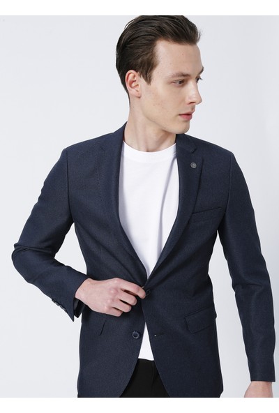 Altınyıldız Classics Erkek Lacivert Slim Fit Dar Kesim Mono Yaka Desenli Ceket Altınyıldız Classics Erkek Lacivert Slim Fit Dar Kesim Mono Yaka Desenli Ceket