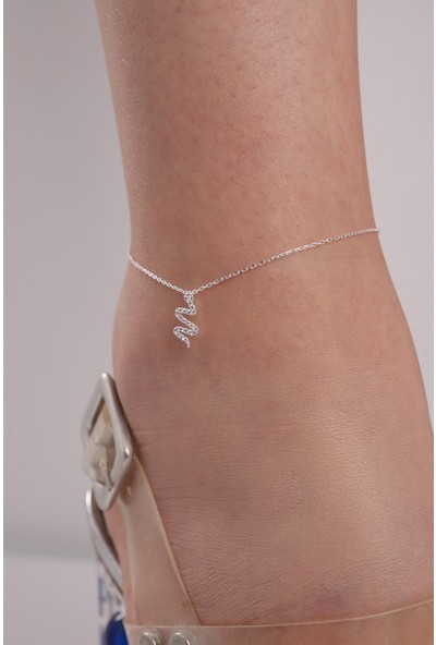 Bilsen Store Kadın Tamamı Saf Orjinal 925 Ayar Gümüş Zirkon Taşlı Yılan Model Halhal Bilsen Store Kadın Tamamı Saf Orjinal 925 Ayar Gümüş Zirkon Taşlı Yılan Model Halhal