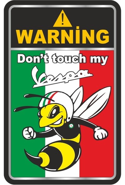 Gogomoto Vespa Warning Logo Damla Stıcker Gogomoto Vespa Warning Logo Damla Stıcker