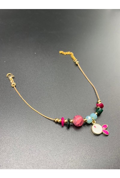 Bujiteri Dükkanı Geometrik Boncuklu Tavşan Figürlü Pandora Bileklik