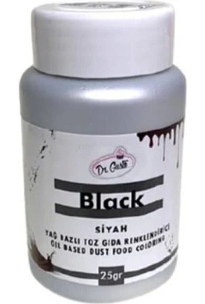 Dr. Gusto Yağ Bazlı Toz Çikolata Boyası Siyah 25 gr Dr. Gusto Yağ Bazlı Toz Çikolata Boyası Siyah 25 gr