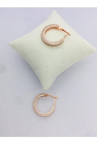 Çelikoğlu Kuyumculuk 14 Ayar Altın Taşlı Halka Küpe 2,69 gr