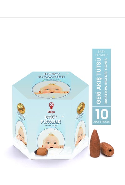 Okçu Pudra / Powder Geri Akış Tütsü Şelale Konik Backflow Incense Cones 10 Adet / Pieces Okçu Pudra / Powder Geri Akış Tütsü Şelale Konik Backflow Incense Cones 10 Adet / Pieces