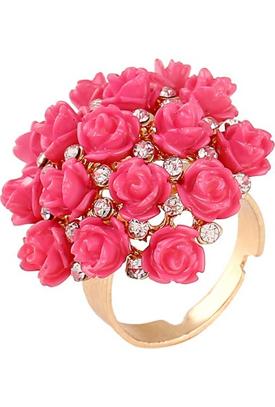 By Evren Musti Akrilik Taşlı Altın Kaplama Yüzük