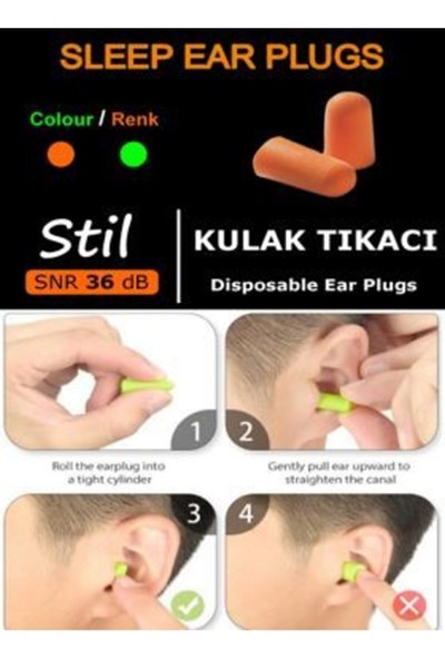 İş Güvenlik Store 30 Çift Uyku Kulak Tıkacı Gürültü Önleyici
