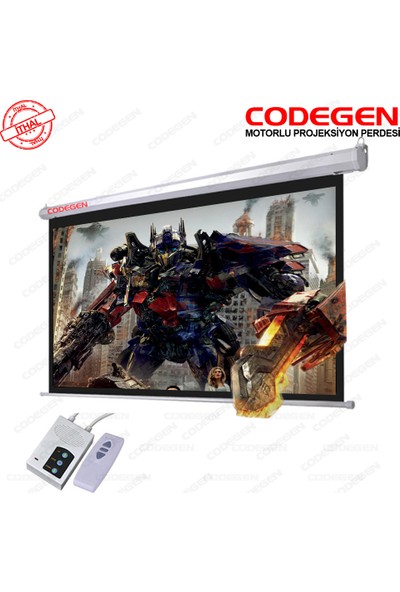Codegen Fex-24 240X200 cm Motorlu Elektrikli Uzaktan Kumandalı Fiber Glass Projeksiyon Perdesi Codegen Fex-24 240X200 cm Motorlu Elektrikli Uzaktan Kumandalı Fiber Glass Projeksiyon Perdesi
