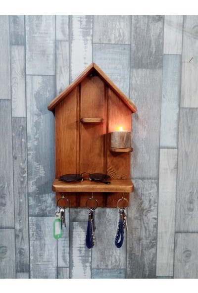 Elif Ahşap Anahtar Askılığı