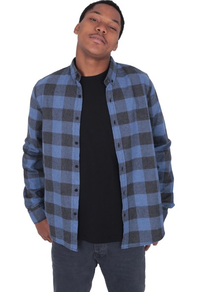 Five Pocket Erkek Oduncu Gömlek - Füme