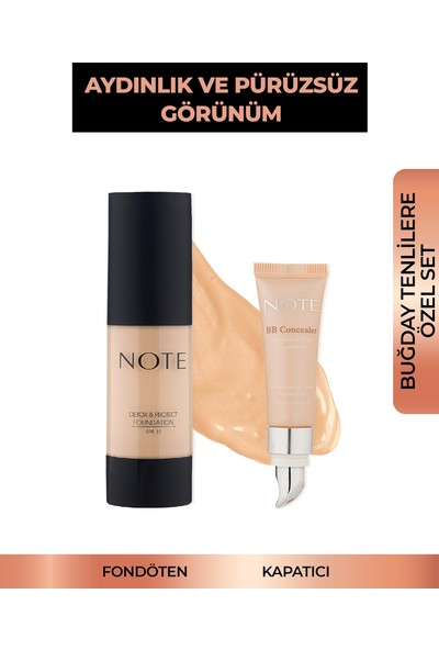 Note Detox Fondöten 02 ve Bb Concealer 02 - Detox Buğday Ten Cilt Seti Note Detox Fondöten 02 ve Bb Concealer 02 - Detox Buğday Ten Cilt Seti