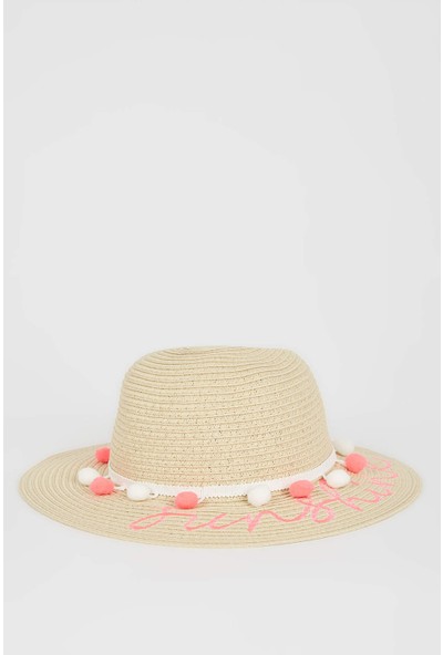 DeFacto Kız Çocuk Hasır Şapka T8463A622SM