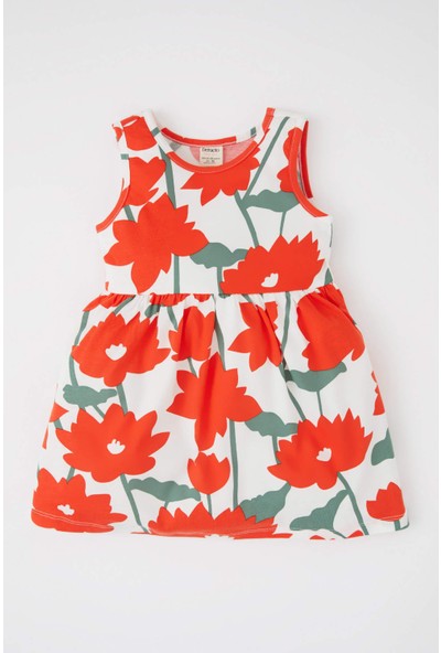 DeFacto Kız Bebek Regular Fit Çiçek Desenli Bisiklet Yaka Kolsuz Yazlık Elbise X4227A222SM DeFacto Kız Bebek Regular Fit Çiçek Desenli Bisiklet Yaka Kolsuz Yazlık Elbise X4227A222SM