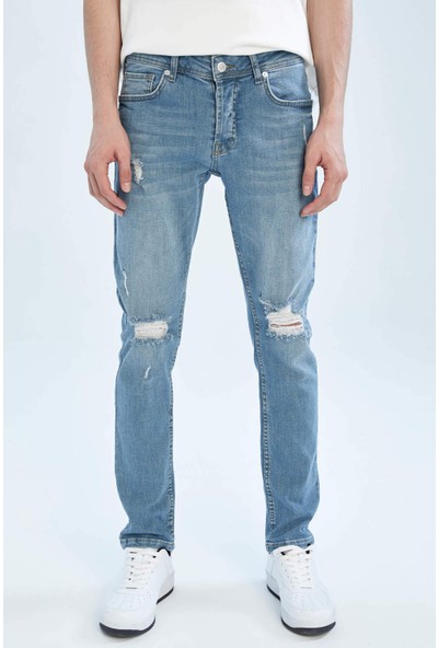 DeFacto Carlo Skinny Fit Normal Bel Dar Paça Yırtık Detaylı Jean PANTOLON X8336AZ22SM DeFacto Carlo Skinny Fit Normal Bel Dar Paça Yırtık Detaylı Jean PANTOLON X8336AZ22SM