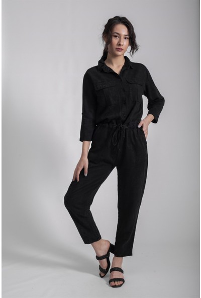 Mark Jovia Yıkamalı Tulum Siyah
