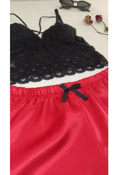 Diamond Lingerie Bralet Saten Şort Takımı