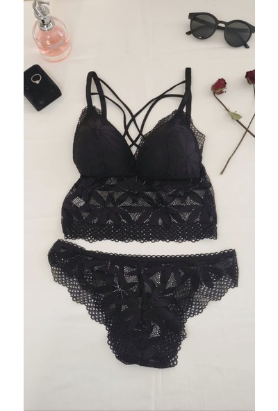 Diamond Lingerie Çift Çapraz Bralet Takımı