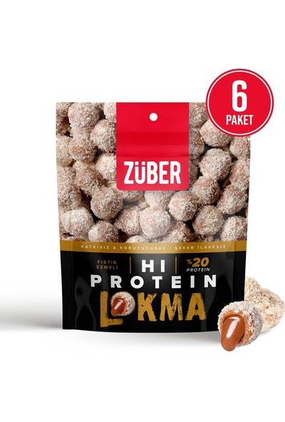 Züber Hi Protein Lokma Fıstık Ezmeli, 84G x 6 Paket Züber Hi Protein Lokma Fıstık Ezmeli, 84G x 6 Paket
