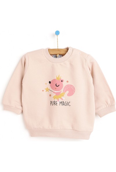 Hello Baby Hellobaby Basic Kız Bebek Şardonlu Iki Ip Baskılı Sweatshirt