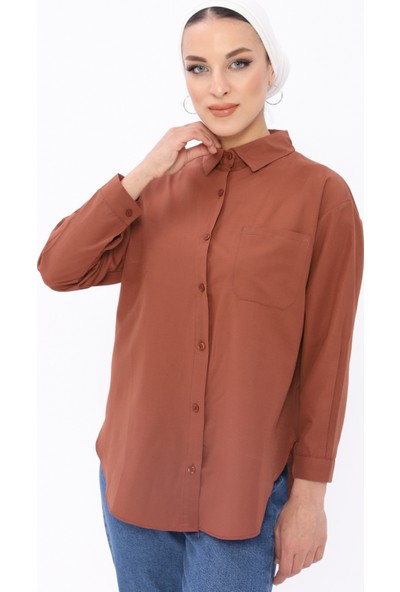 May Mara Kadın Arkası Düğme Detaylı Rahat Kalıp Gömlek May Mara Kadın Arkası Düğme Detaylı Rahat Kalıp Gömlek