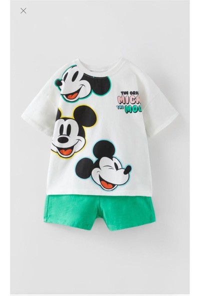 Miniko Kids Erkek Çocuk Mickey Baskılı Pamuk Şortlu Takım Miniko Kids Erkek Çocuk Mickey Baskılı Pamuk Şortlu Takım