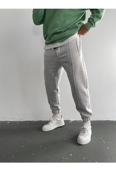 Gri Basic Dikişli Eşofman RC-5481