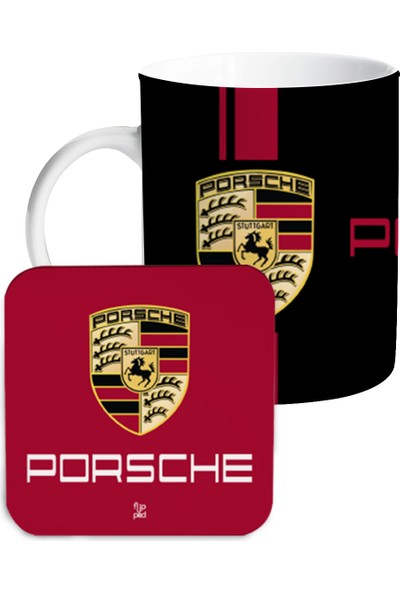 Flipped Porsche Kupa ve Bardak Altlığı Takımı Flipped Porsche Kupa ve Bardak Altlığı Takımı