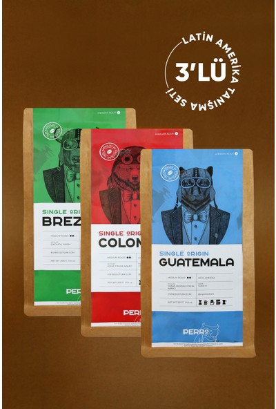 Perro Latin Amerika Kahveleri Avantaj Paketi 200 gr x 3 Single Origin Filtre Kahve Perro Latin Amerika Kahveleri Avantaj Paketi 200 gr x 3 Single Origin Filtre Kahve