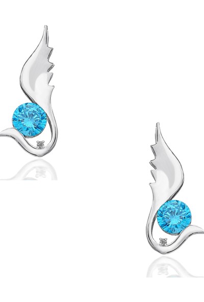 Chavin Topaz Melek Kanadı 0.02 Carat Pırlanta Gümüş Küpe ER24 Chavin Topaz Melek Kanadı 0.02 Carat Pırlanta Gümüş Küpe ER24