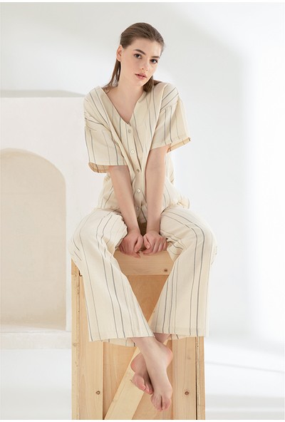 English Home Grace Müslin Kadın Pijama Takımı Xl Naturel English Home Grace Müslin Kadın Pijama Takımı Xl Naturel