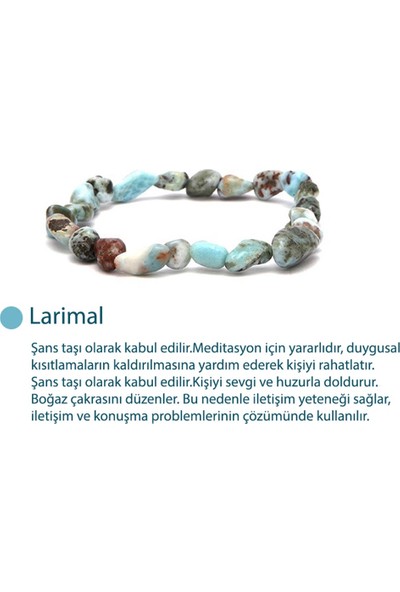 Osmanlı Doğaltaş Larimar Naturel Kesim Bileklik B516 Osmanlı Doğaltaş Larimar Naturel Kesim Bileklik B516
