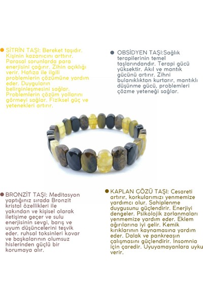Osmanlı Doğaltaş Özel Tasarım Doğal Taş Rolex Bileklik -Obsidyen-Sitrin-Bronzit-Kaplan Gözü B296 Osmanlı Doğaltaş Özel Tasarım Doğal Taş Rolex Bileklik -Obsidyen-Sitrin-Bronzit-Kaplan Gözü B296