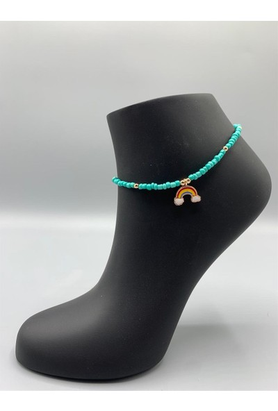 Bujiteri Dükkanı Turkuaz Renk Gökkuşağı Figürlü Halhal Bujiteri Dükkanı Turkuaz Renk Gökkuşağı Figürlü Halhal