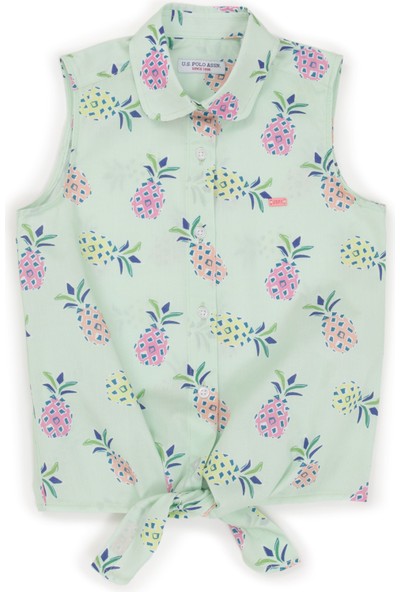 U.S. Polo Assn. Kız Çocuk Mint Gömlek Uzunkol 50246453-VR090