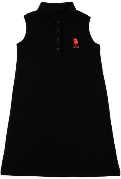 U.S. Polo Assn. Kız Çocuk Siyah Örme Elbise 50252203-VR046