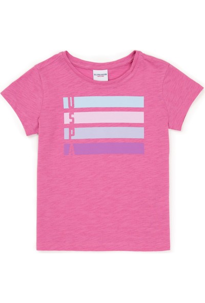 U.S. Polo Assn. Kız Çocuk Pembe T Shirt Basic 50253146-VR041