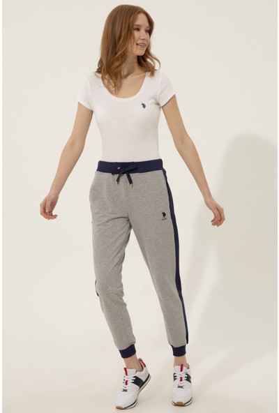 U.S. Polo Assn. Bayan Gri Melanj Örme Pantolon 50253137-VR086