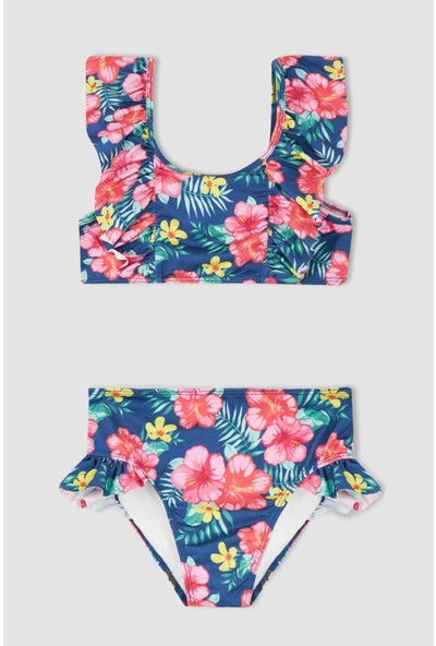DeFacto Kız Çocuk Çiçek Desenli Esnek Bikini Takımı W7331A622SM