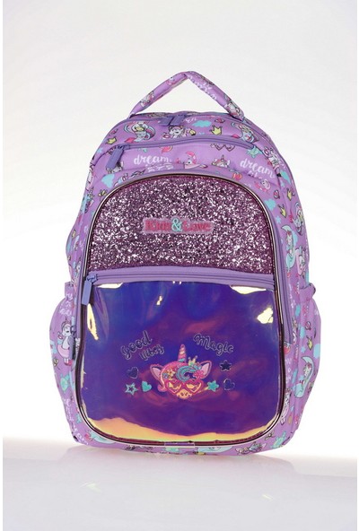 Kaukko Kids Love Cat Unicorn Okul Çantası 39X29X16 Aynalı Taşlı L5063 Kaukko Kids Love Cat Unicorn Okul Çantası 39X29X16 Aynalı Taşlı L5063