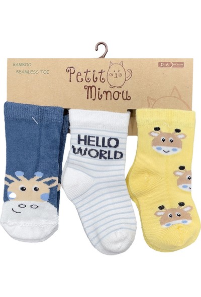 Petit Minou 3'lü Hello World Bebek Çorabı 2153 Petit Minou 3'lü Hello World Bebek Çorabı 2153